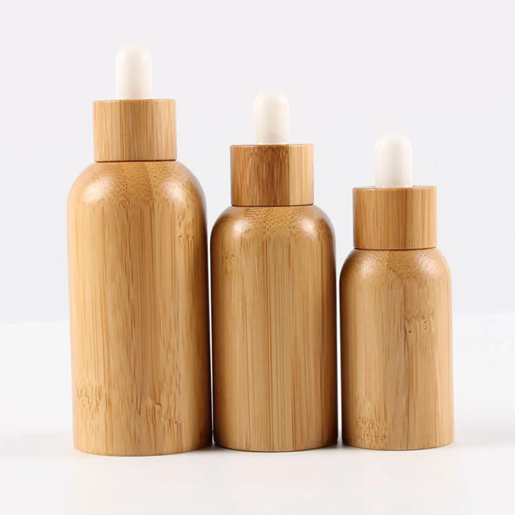 Luxury Cosmetic Bamboo Dropper Bottle Bamboo Essential Oil Dropper ...