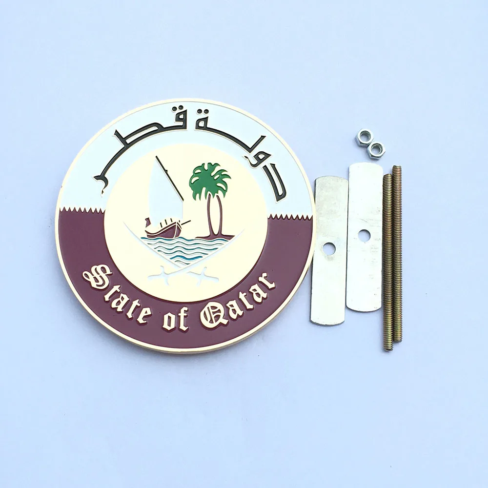 Ready Stock Qatar National Emblem Car Badges with Screws & Nuts ...