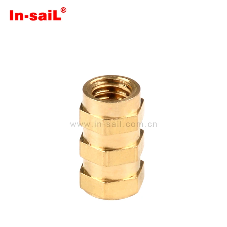 Hexagon Brass Threaded Injection Moulded Inserts Nut M8 - Buy Insert ...