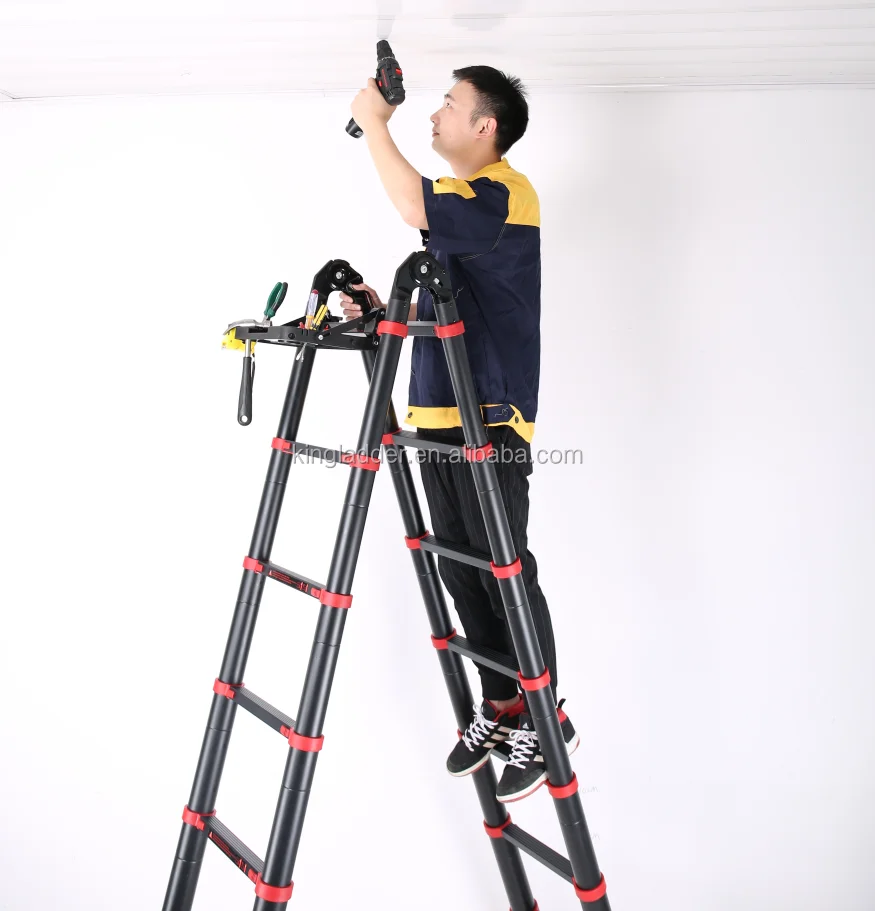 Kingladder 3.2m-6.2m Aluminum Double Sides Multipurpose Ladders Folding ...