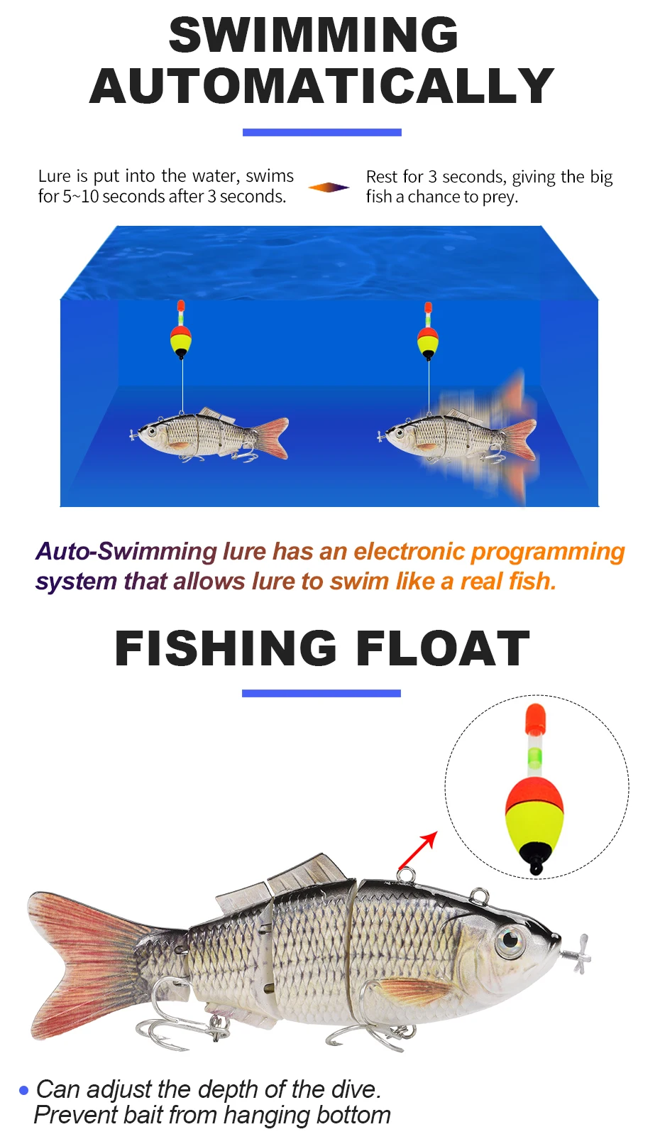 Lureking 2020 New Electric Self Swimming Fishing Lure Wobblers 4 ...