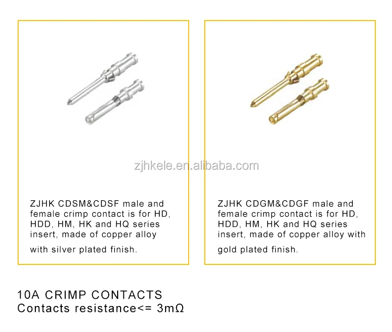 10A Crimp Contacts for Heavy Duty Connectors - ZJHK