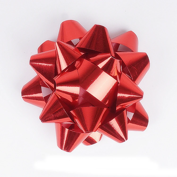Plastic Ribbon Bow Metallic Color Self-adhesive Gift Wrap Ribbon Star ...
