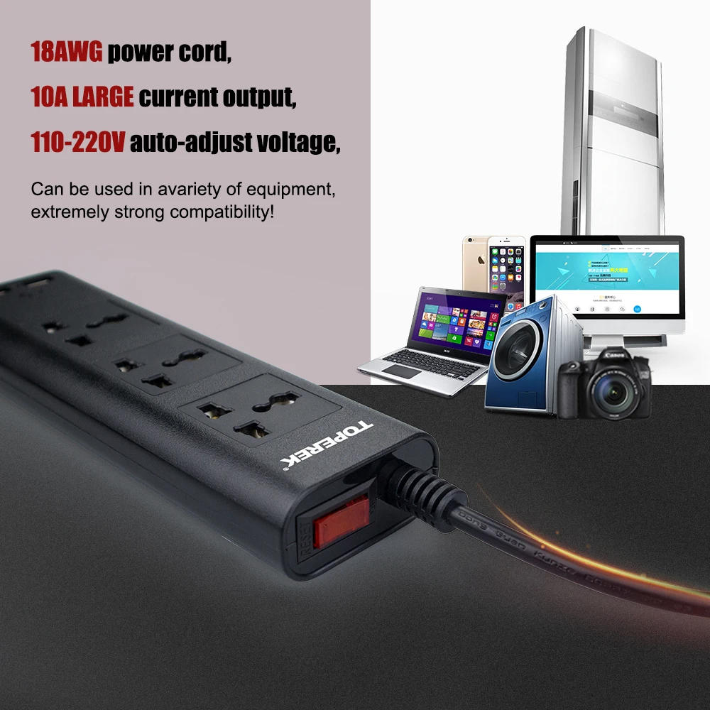 Universal Power 3 Gang Multi Functional Socket Receptacle