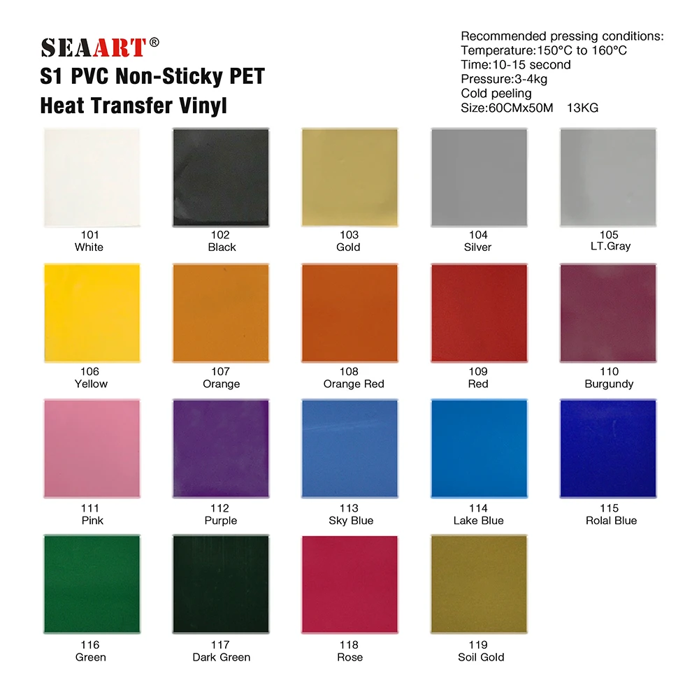 Black Lettering PVC Heat Transfer Vinyl for Cloth - SEAART