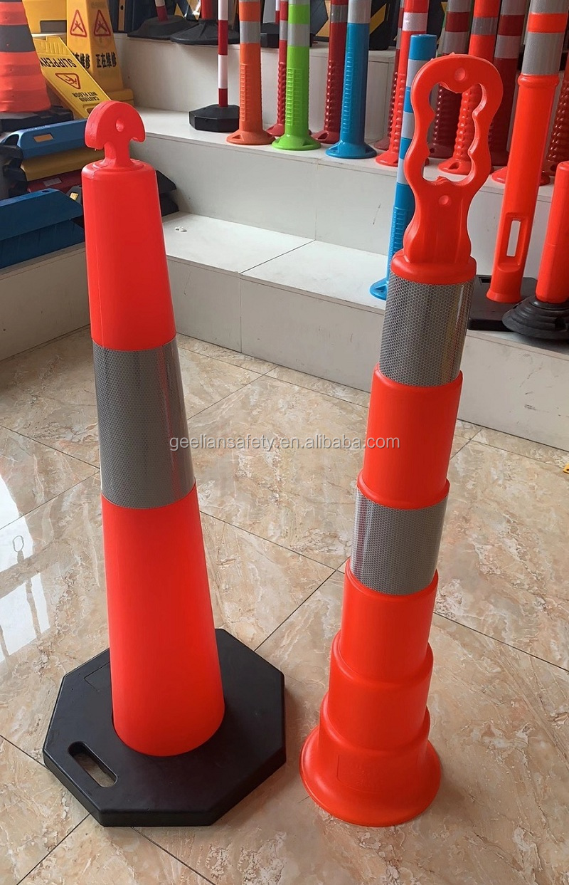Hot Sale Pe Warning Post Rubber Base Plastic Warnig Bollard Flexible ...