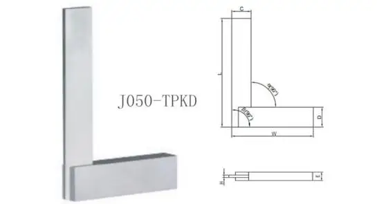 90 Degree Flat Edge Square With Wide Base 75x50 Din 875/0 Measuring ...