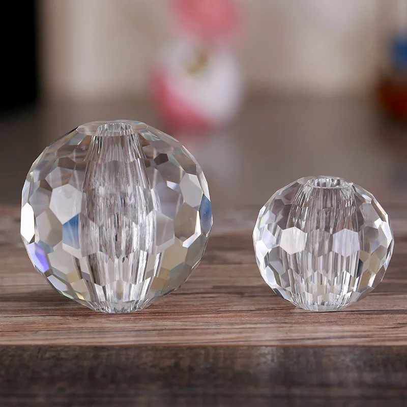 Solid Faceted Crystal Glass Sphere Ball With Hole For Table Lamp Mh ...
