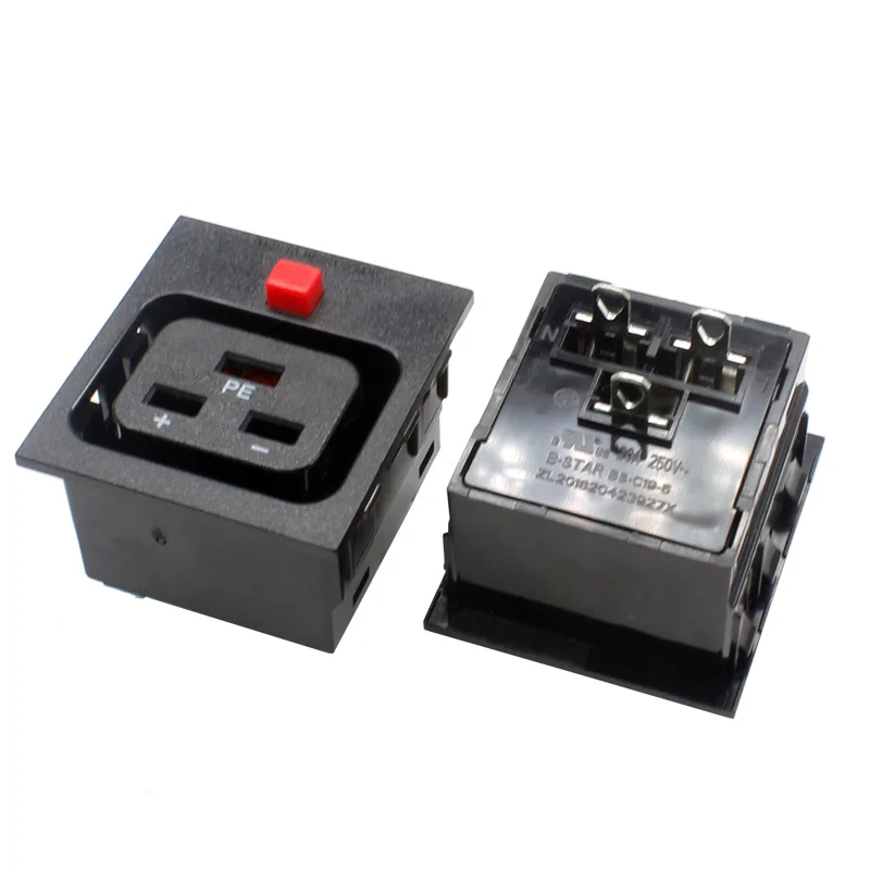 Tomada Industrial Cei 320 C19,Conector De Potência Fêmea C19 16a 250v ...