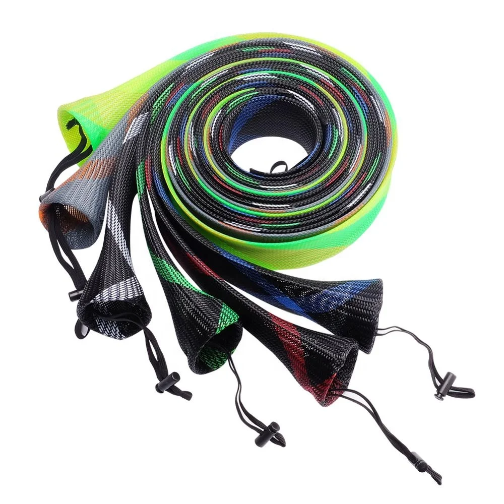 Fishing Spinning/casting Rod Socks Braided Mesh Rod Sleeve Cover ...