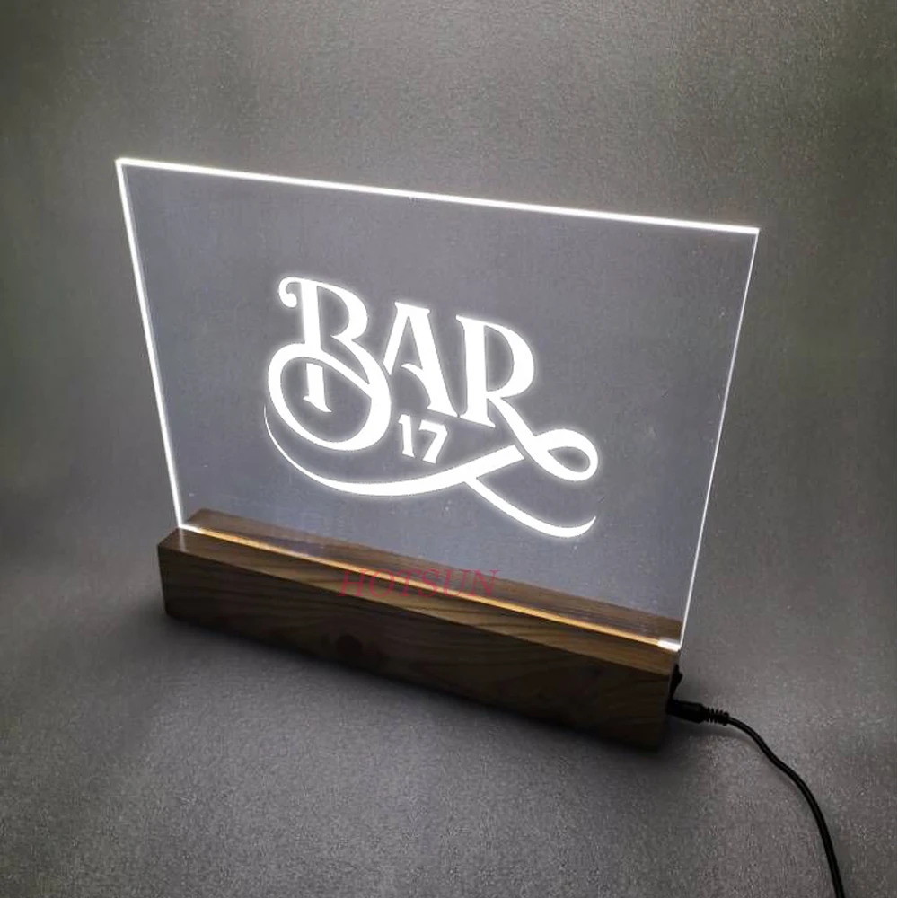 Clear Block Thick Acrylic Sign Holder LED with Free Standing