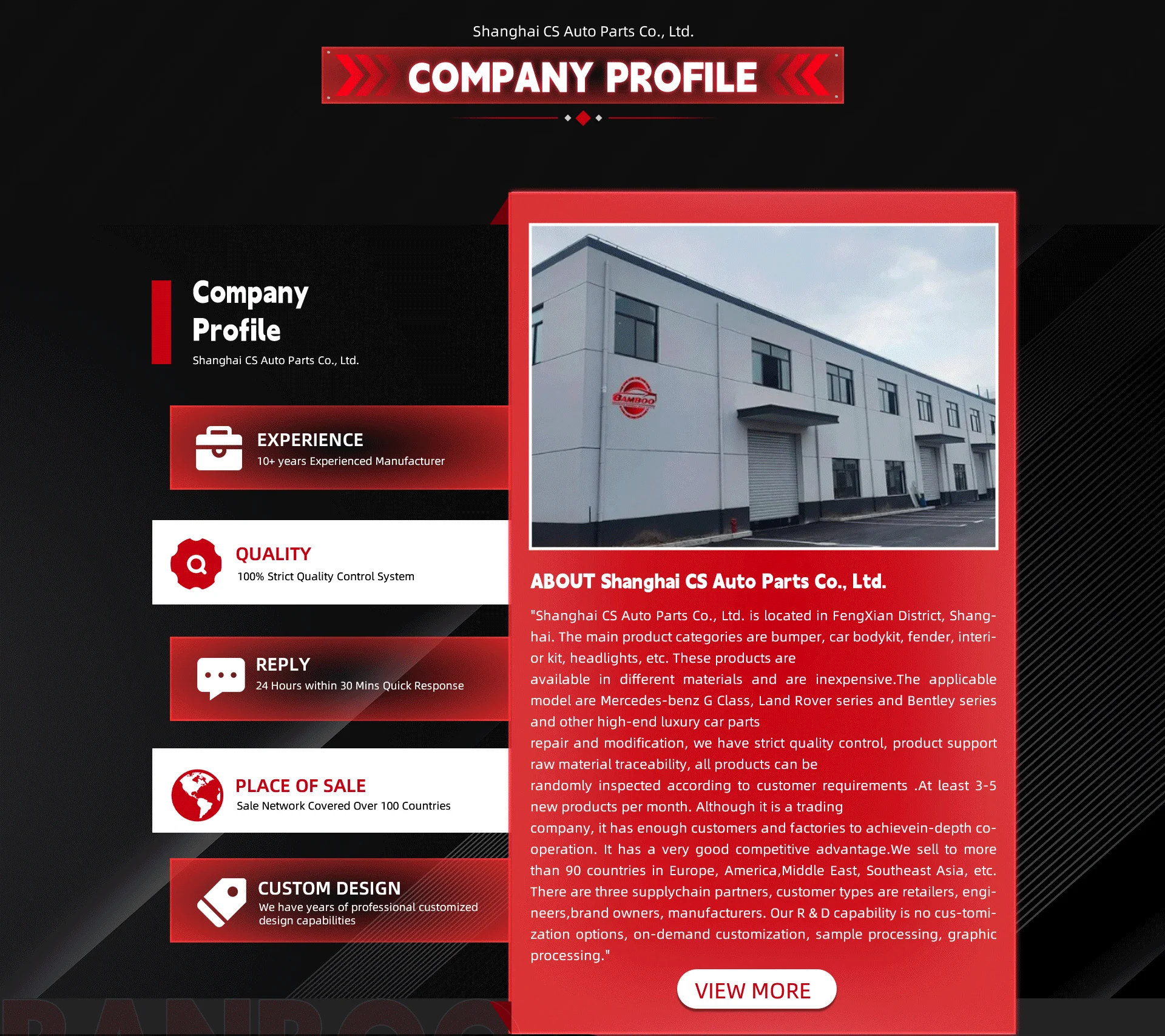 Company Overview - Shanghai CS Auto Parts Co., Ltd.