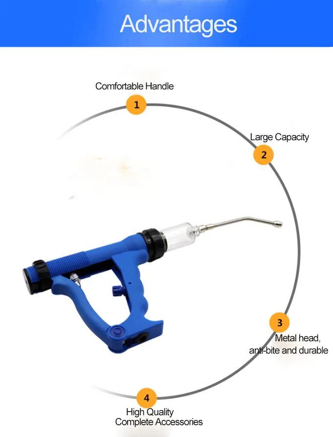 Veterinary 50ml Plastic Continuous Drenching Medicine Gun Animal Sheep ...