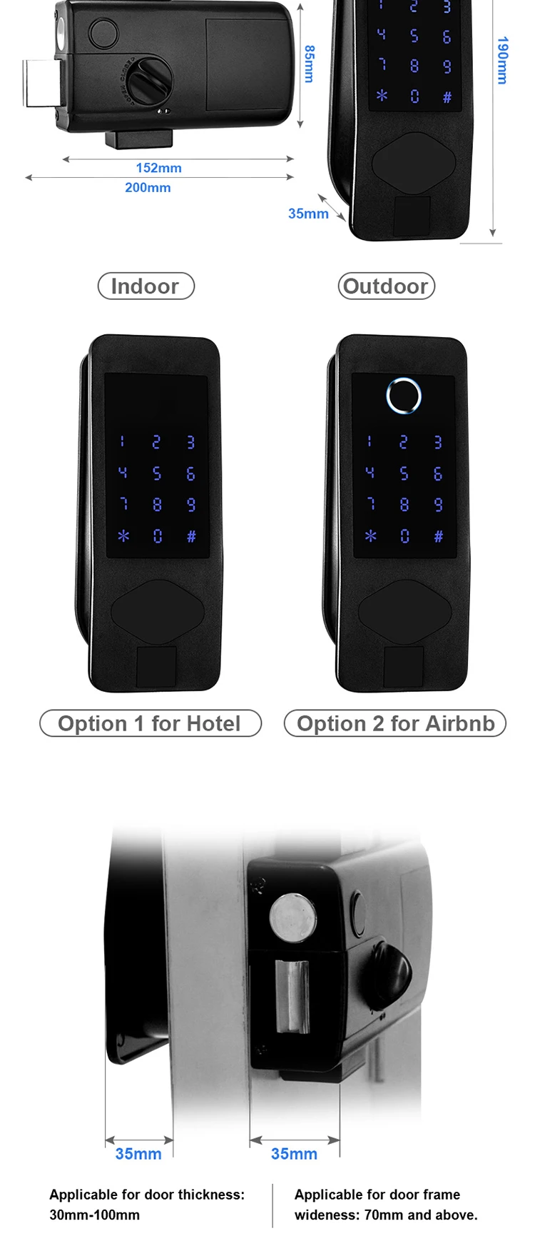 B3-15 Intelligent Electronic Door Lock App Wifi Waterproof Digital Lock ...