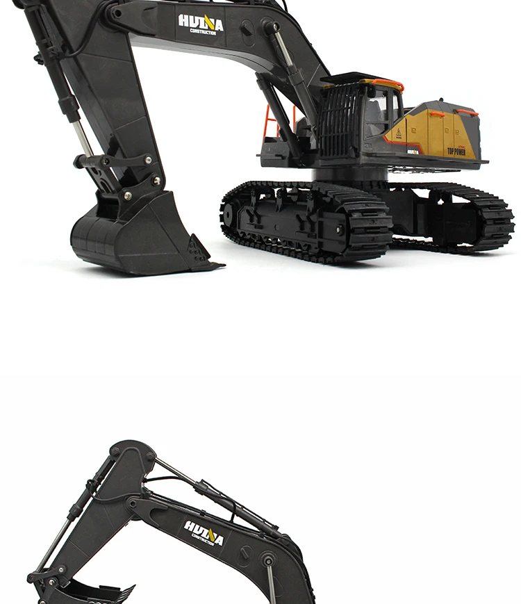 HUINA 1592 - 1:14 Scale RC Metal Excavator with Big Trucks