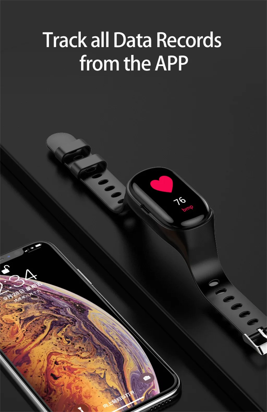 M1 Newest 2 In 1 Ai Smart Watch With Bluetooth Earphone Multi Language ...