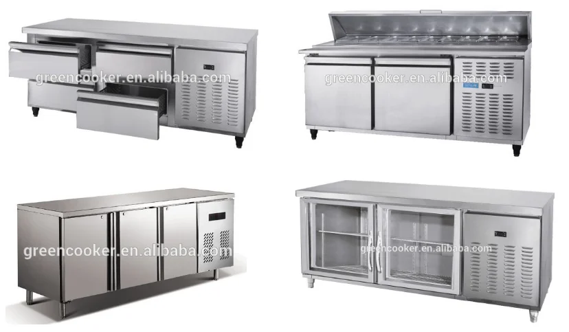 Komersial Stainless Steel Under Counter Kulkas/Laci Kulkas/Meja Kerja ...