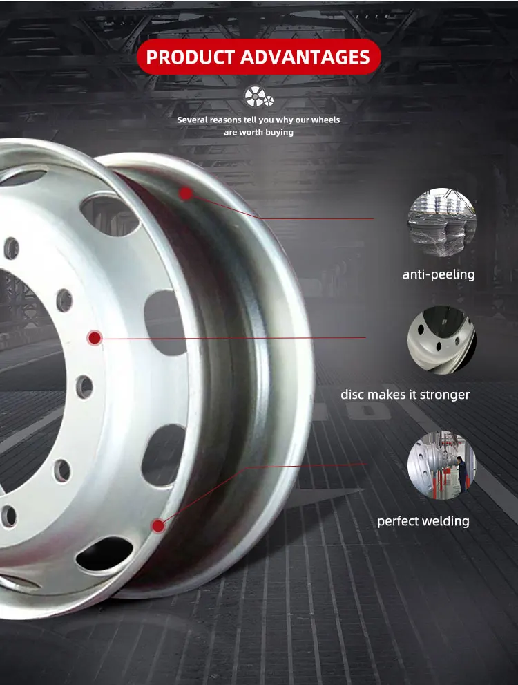 Truck 9.00x22.5 Steel Wheel Rim Truck Wheel 225 Stainless Steel Truck ...