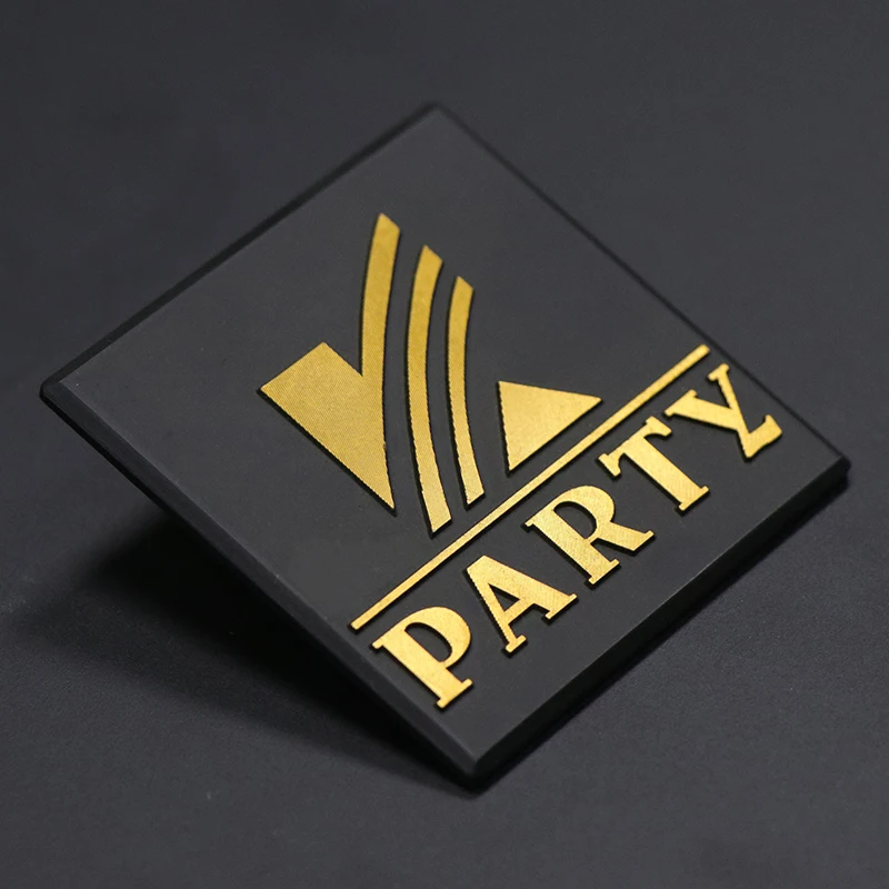 Custom Die-casting Aluminum Logo Diamond Cut Nameplate Gold Anodized ...