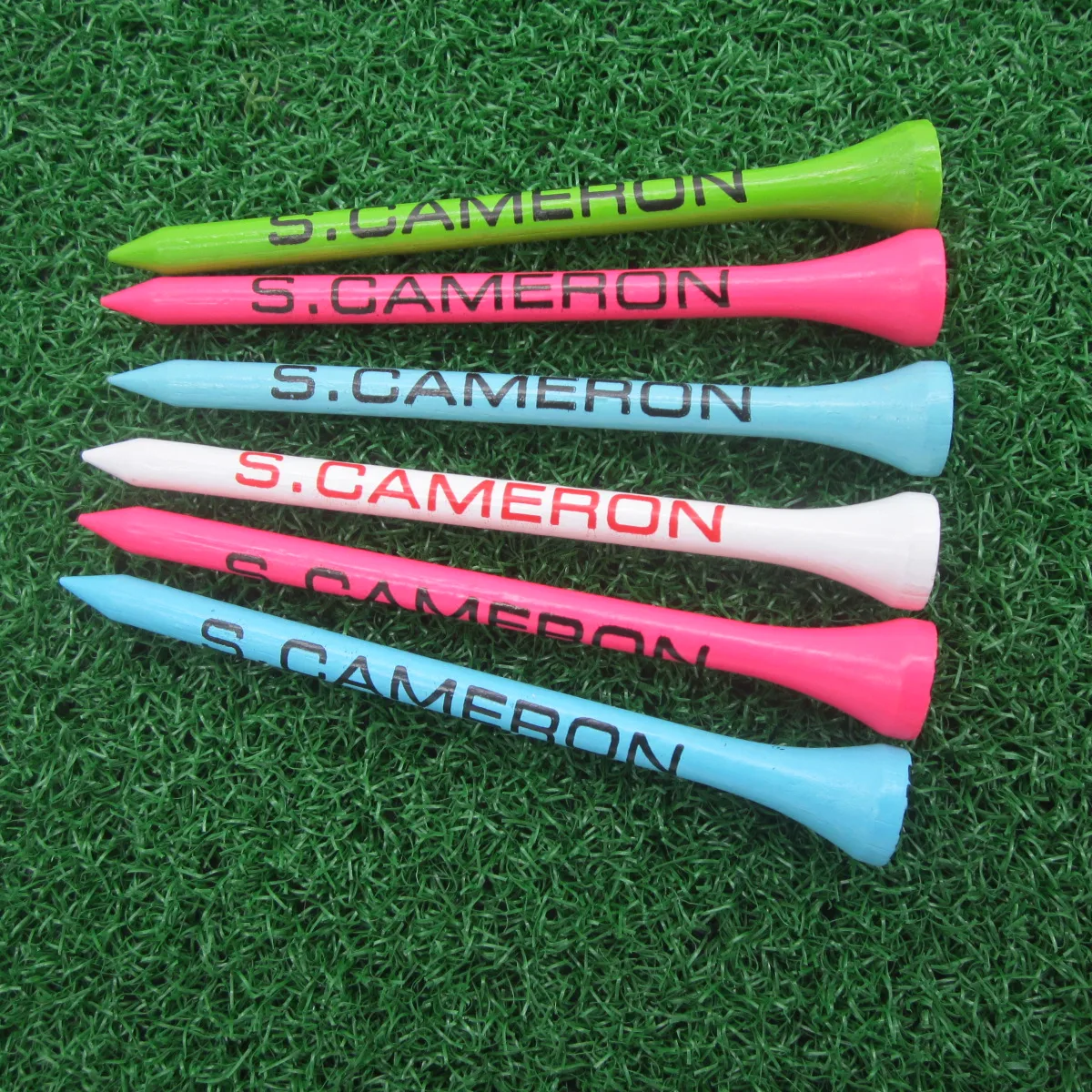 Personalized Bright Color Bamboo Golf Tees - Durable & Eco-friendly