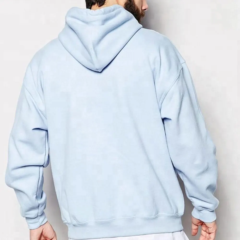 2019 Plain Blue 70% Cotton 30% Polyester Men Hoodie Oversized Heavy ...