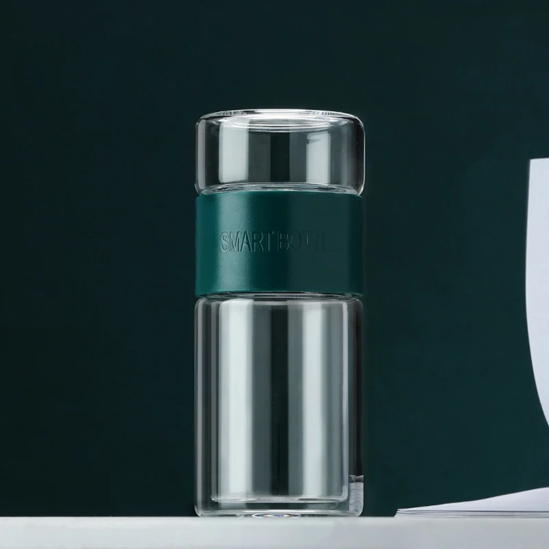 Simple Design Tea Separation Glass Water Bottle Stainless Steel Leak ...