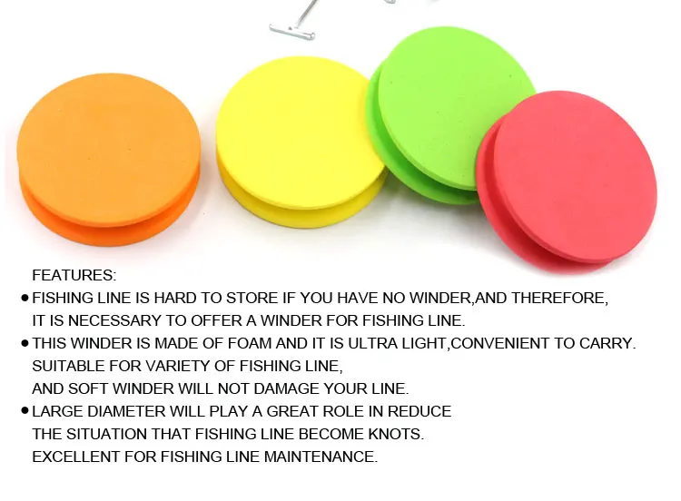 Foam Spool Fishing Line Winder Lure Rig Leader Snelled Hook Holder Set ...