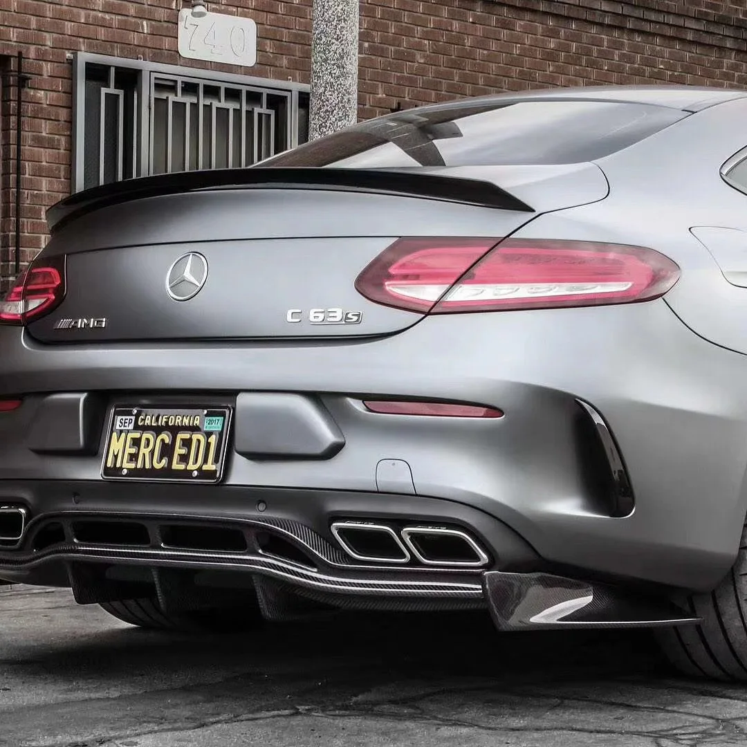 W205 C63s Carbon Rear Diffuser Car Bumper Diffuser Is Suitable For ...