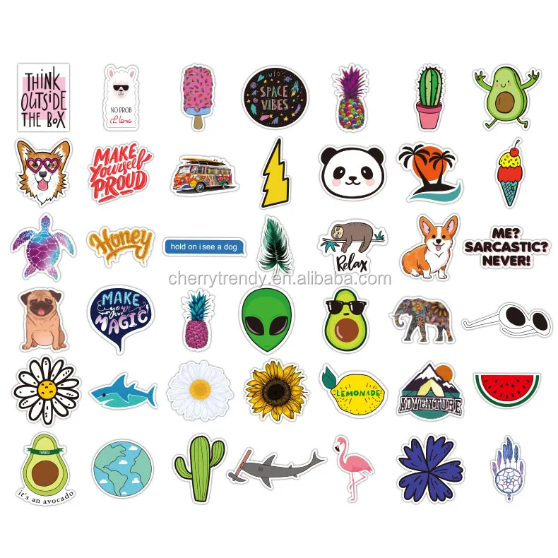40 Pcs Vsco Girl Sticker Cute Trendy Waterproof Stickers For Water ...