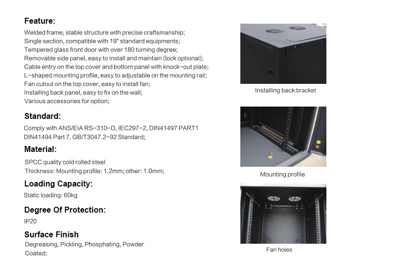 19 Inch Outdoor 4u Cabinet Rack Wall Mount DDF Network Cabinet 6u