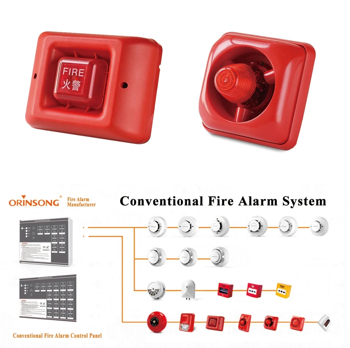 DC 24V High Sound Volume Conventional Fire Alarm Sounder for Non ...