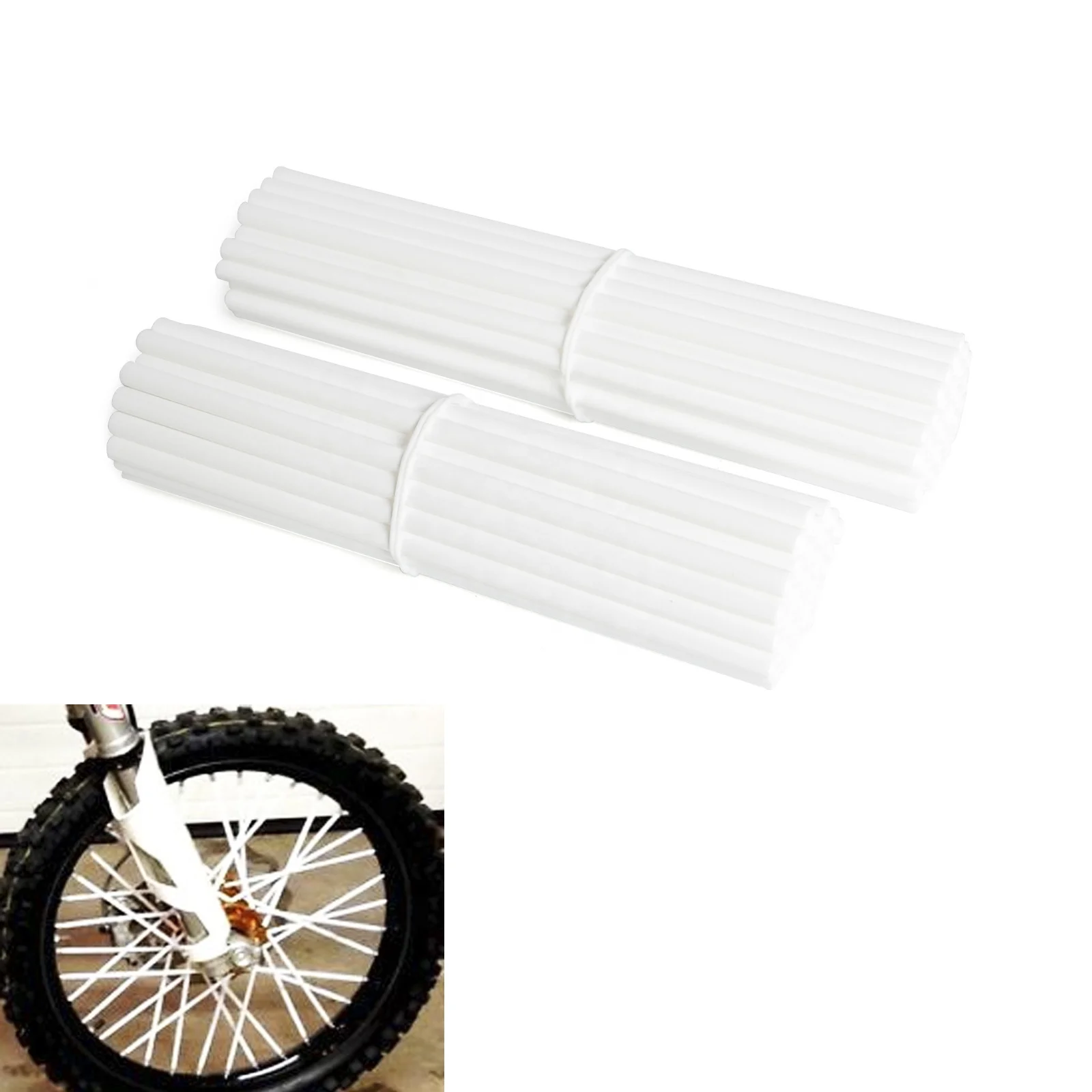 8 Colors Spoke Wraps Covers Fit 17" To 21" Wheel For Supermoto Dirt ...