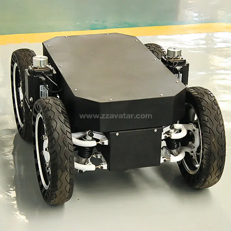 100kg Payload Black Frame Wheel Robot Platform with Non-Inflatable ...