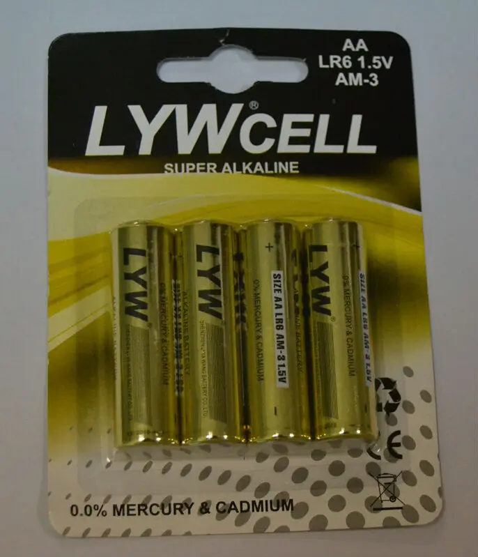 Lyw Super Quality Lr6 Am-3 1.5v Alkaline Aa Size Primary Dry Batteries ...