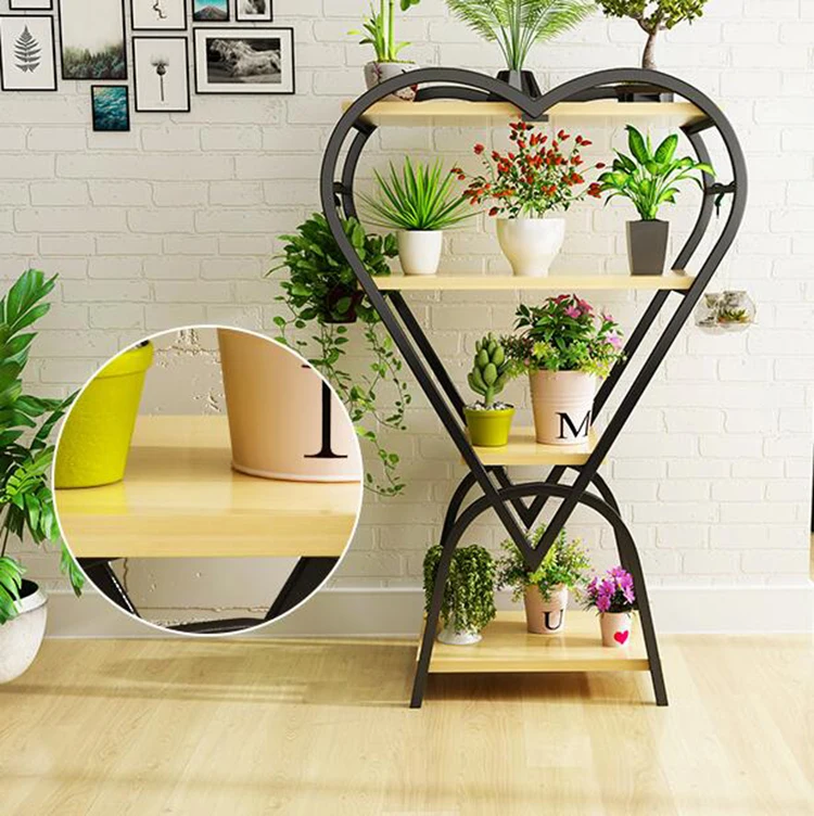 Heart-shaped Flower Stand - Elegant Decor for Living Room