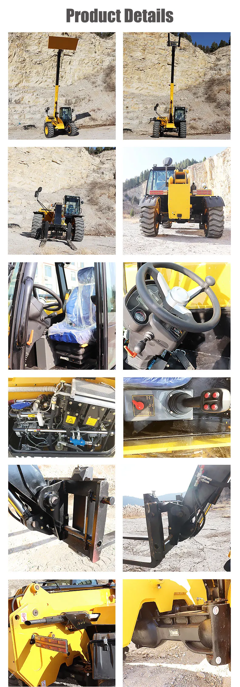 Ce Approved Tele Handler Telescope 3 Ton All Terrain Forklift ...