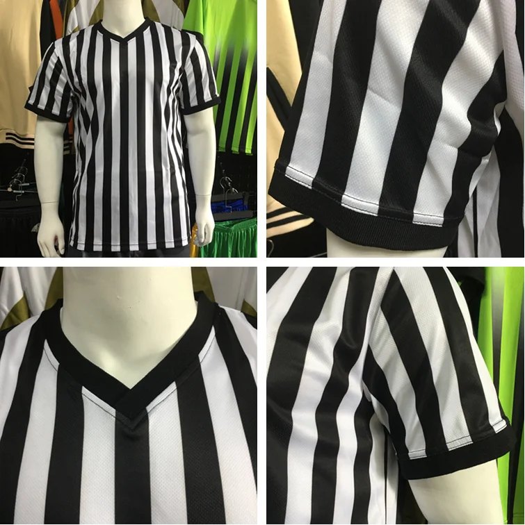 Wholesale Sublimation Zipper Black And White Referee Shirt - Buy Black ...