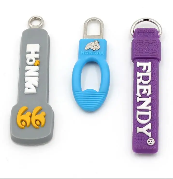 Rubber Custom Embossed Logo Rubber Zipper Pull Clear Zipper Puller ...