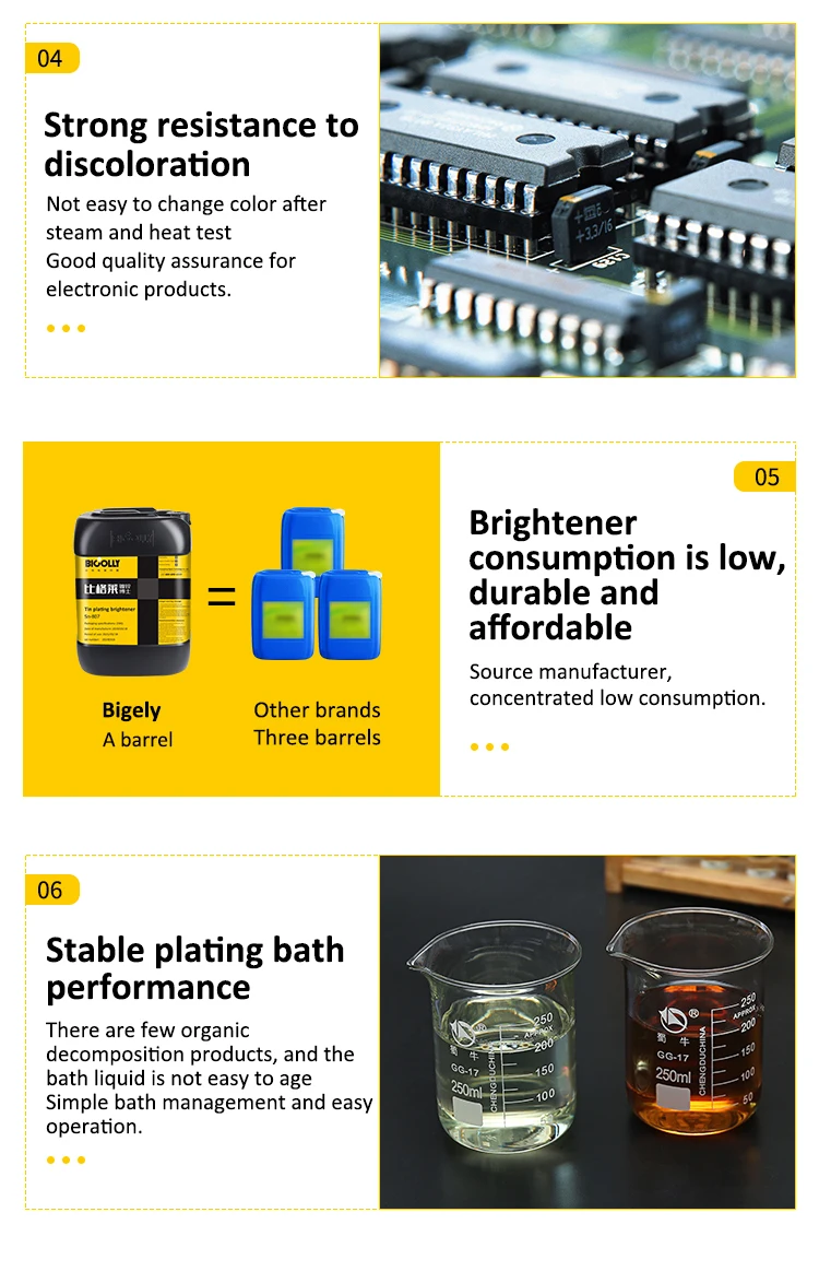 Bright Tin Plating Process Sn-807 Tin Plating Solution With Less ...