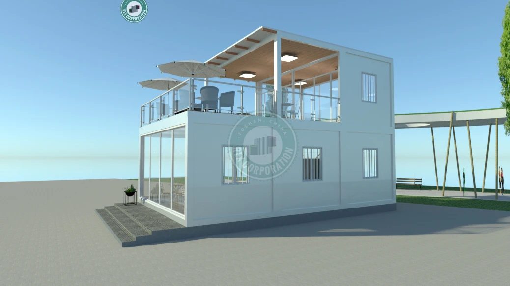 108sqm Full Glass Food Containers Restaurant Design