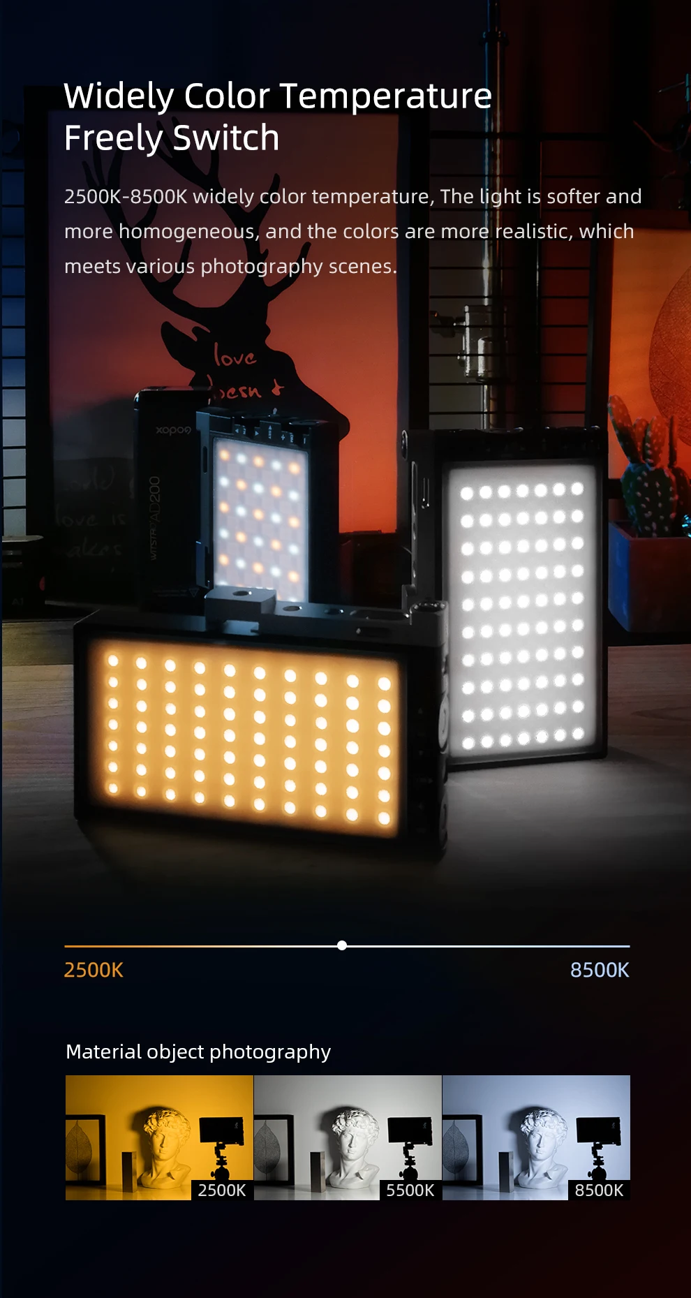 Ambitful K10 Rgb 2500k-8500k Dimmable Full Color Led Video Light ...