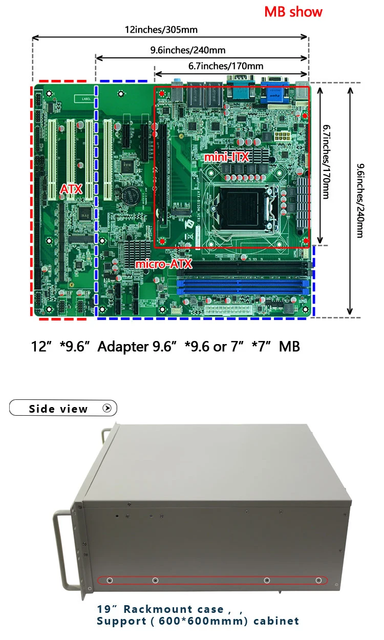 Front Lockable ATX Rackmount Server Chassis - 450mm Depth