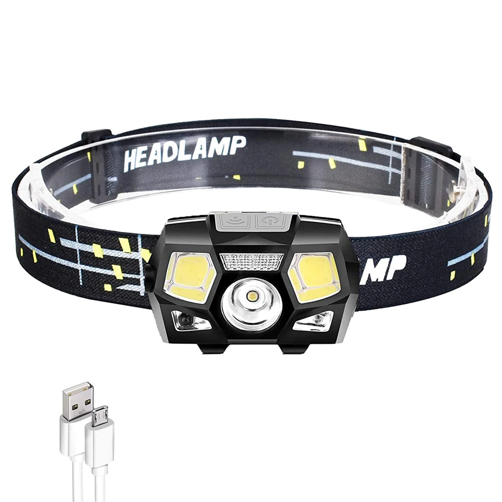Motion Sensor Led Mining Headlamp 5 Modes Waterproof Hoofdlamp Usb