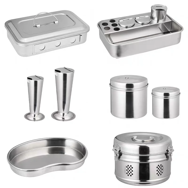 High Quality 304 201 Stainless Steel Medical Instrument Tray with Lid