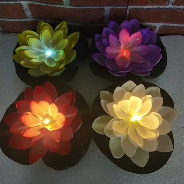 Small Size Solar Led Solar Water Floating Lotus Light - Buy Floating ...