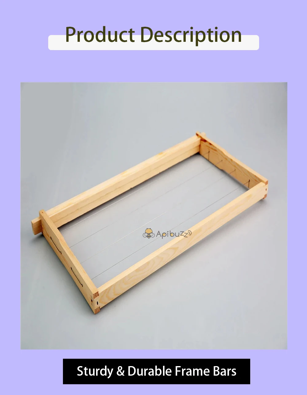 Langstroth Wood Deep Wired Foundationless Honey Beehive Frame ...