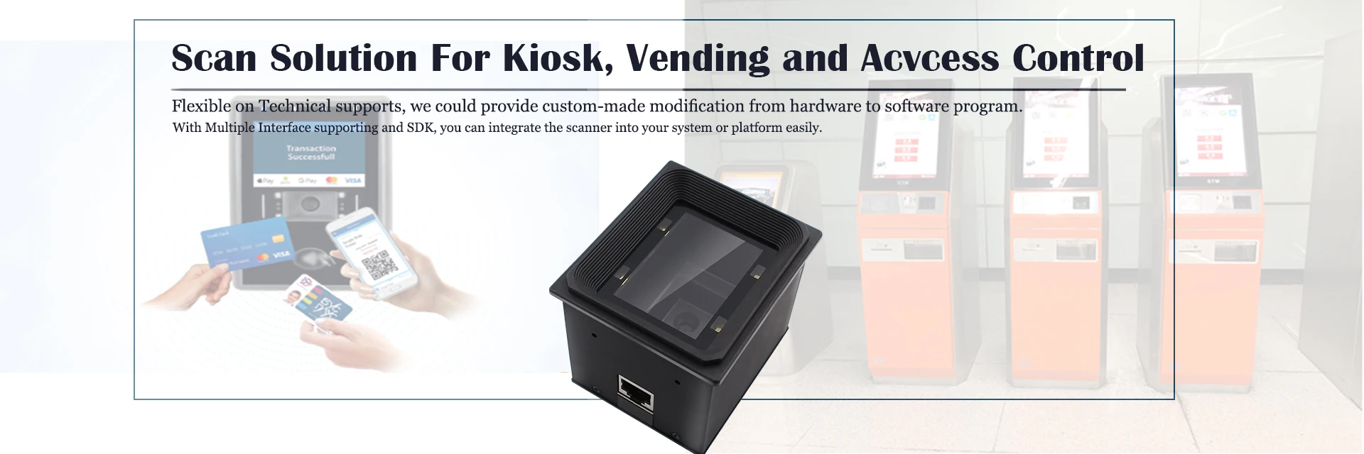 Yk-ep3000 2d Barcode Scanner Module Wiegand Rs485 Usb Rs232 Fixed Mount ...