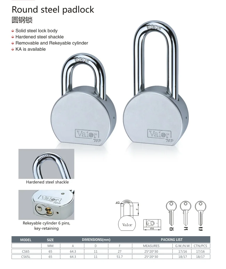 Heavy Duty Round Steel Padlock Factory Pad Lock With High Quality ...