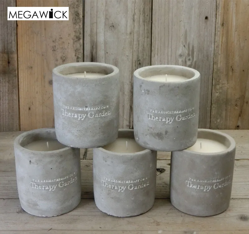 New Arrival Cement Candle Container Engraved Logo;empty Concrete Candle ...