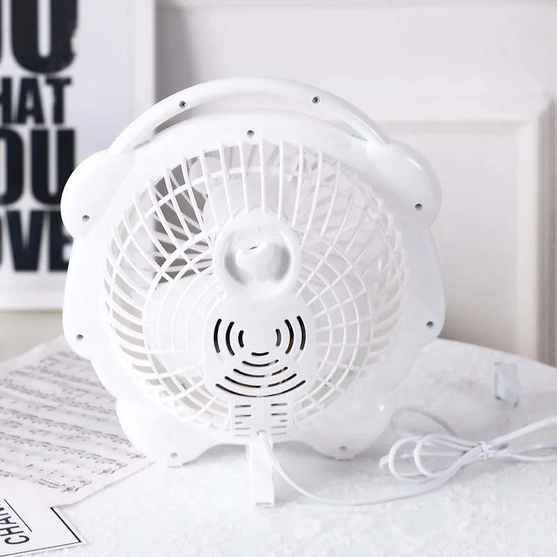 10 Inch Cartoon Plastic Round Box Desk Fans For Handle - Buy Box Desk ...
